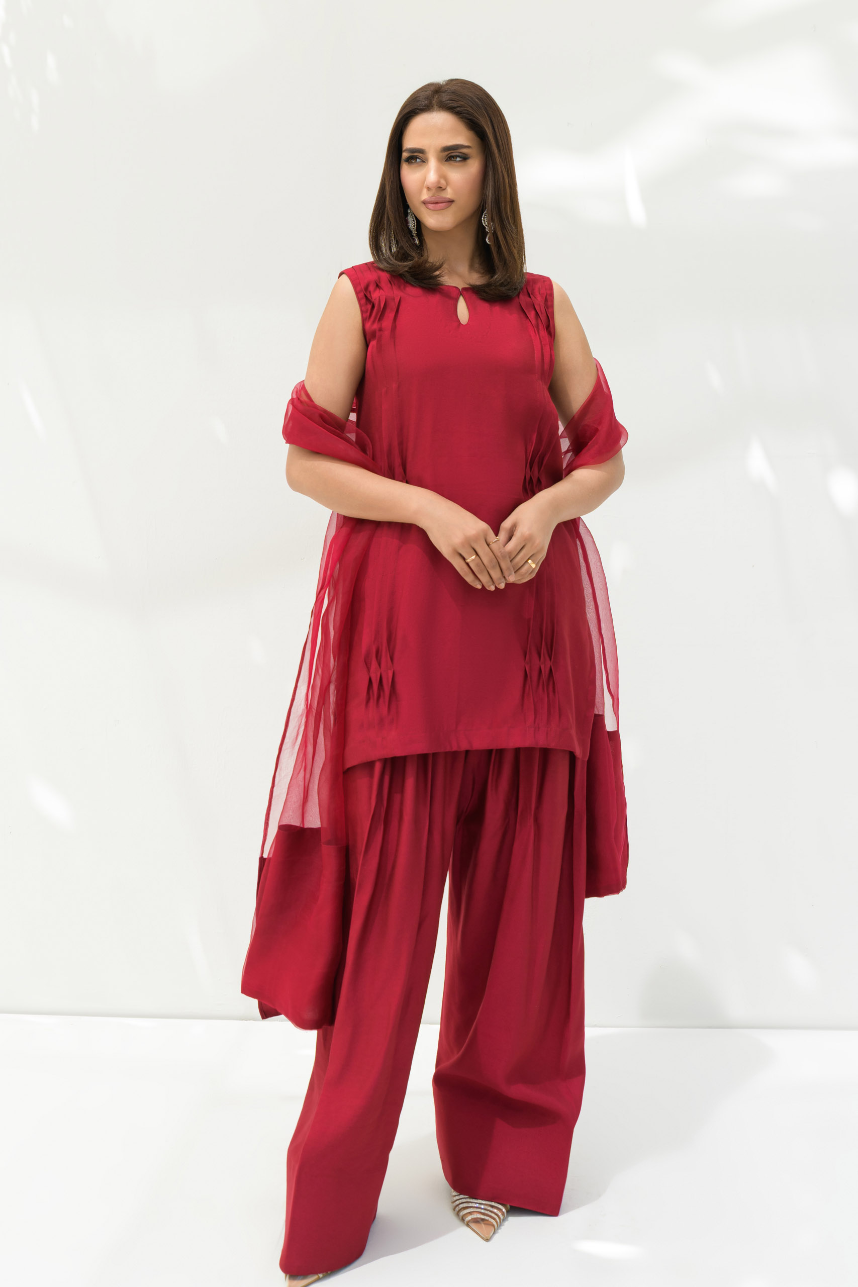 Cheery Red Farshi Salwar Set